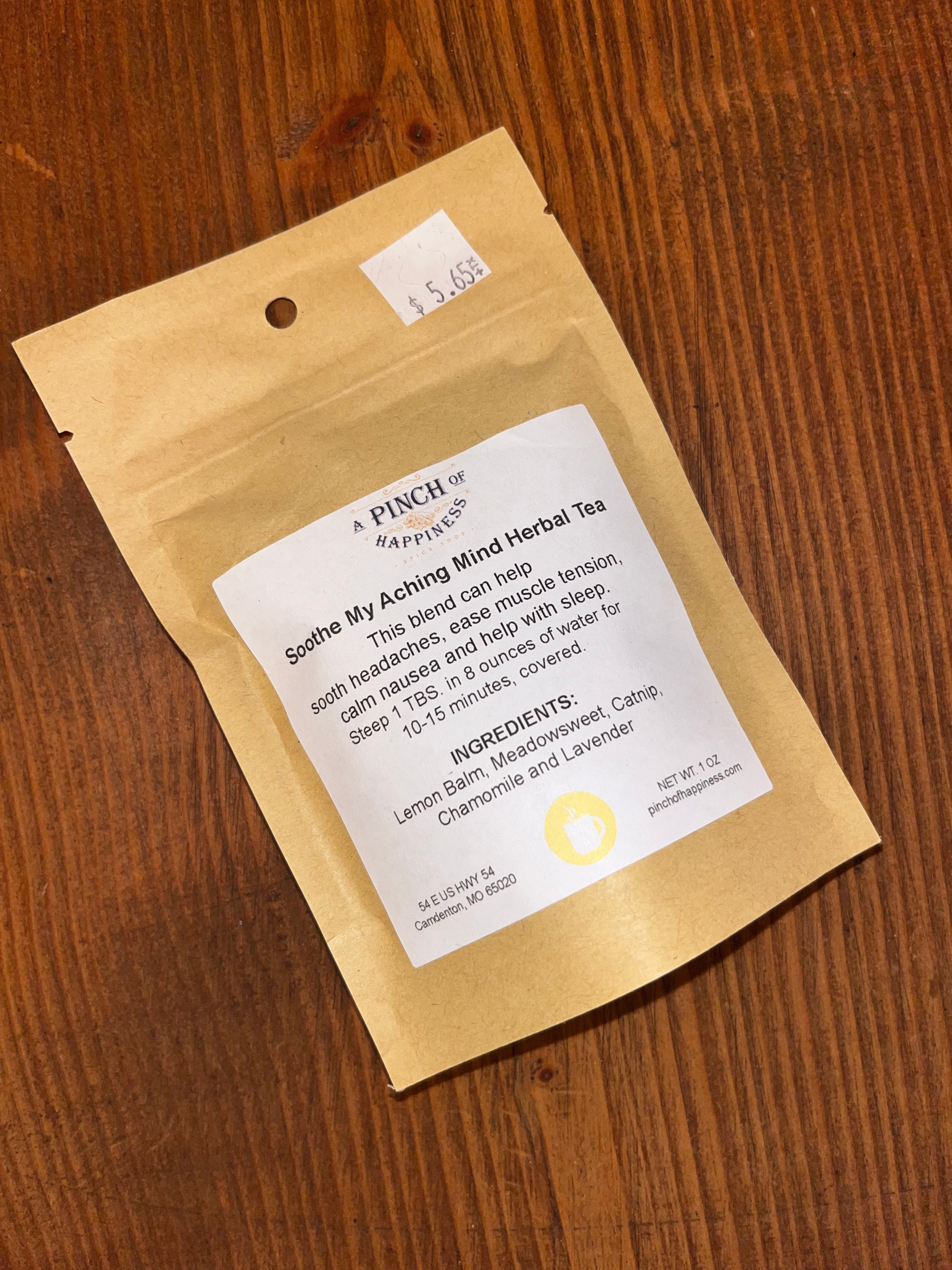 Soothe My Aching Mind Tea | A Pinch of Happiness